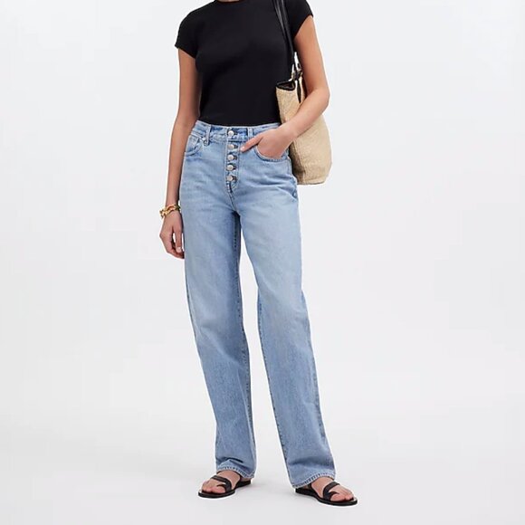 Madewell | Jeans | Nwt Madewell Baggy Straight Jeans With Exposed ...